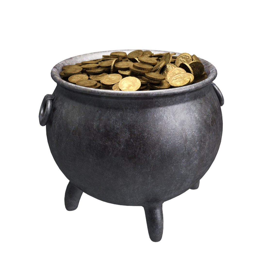 3d Model Pot Gold Coins