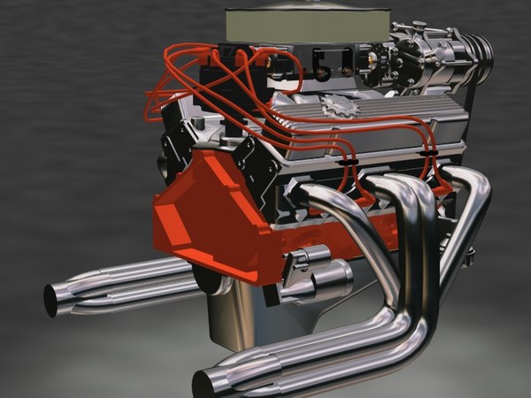 resolution small block motor engine 3d max