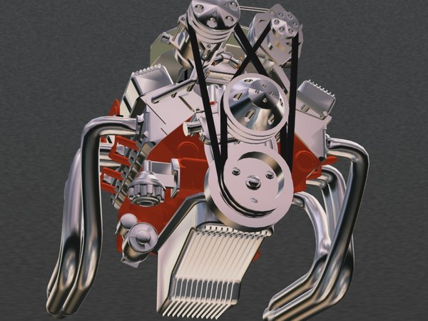 resolution small block motor engine 3d max