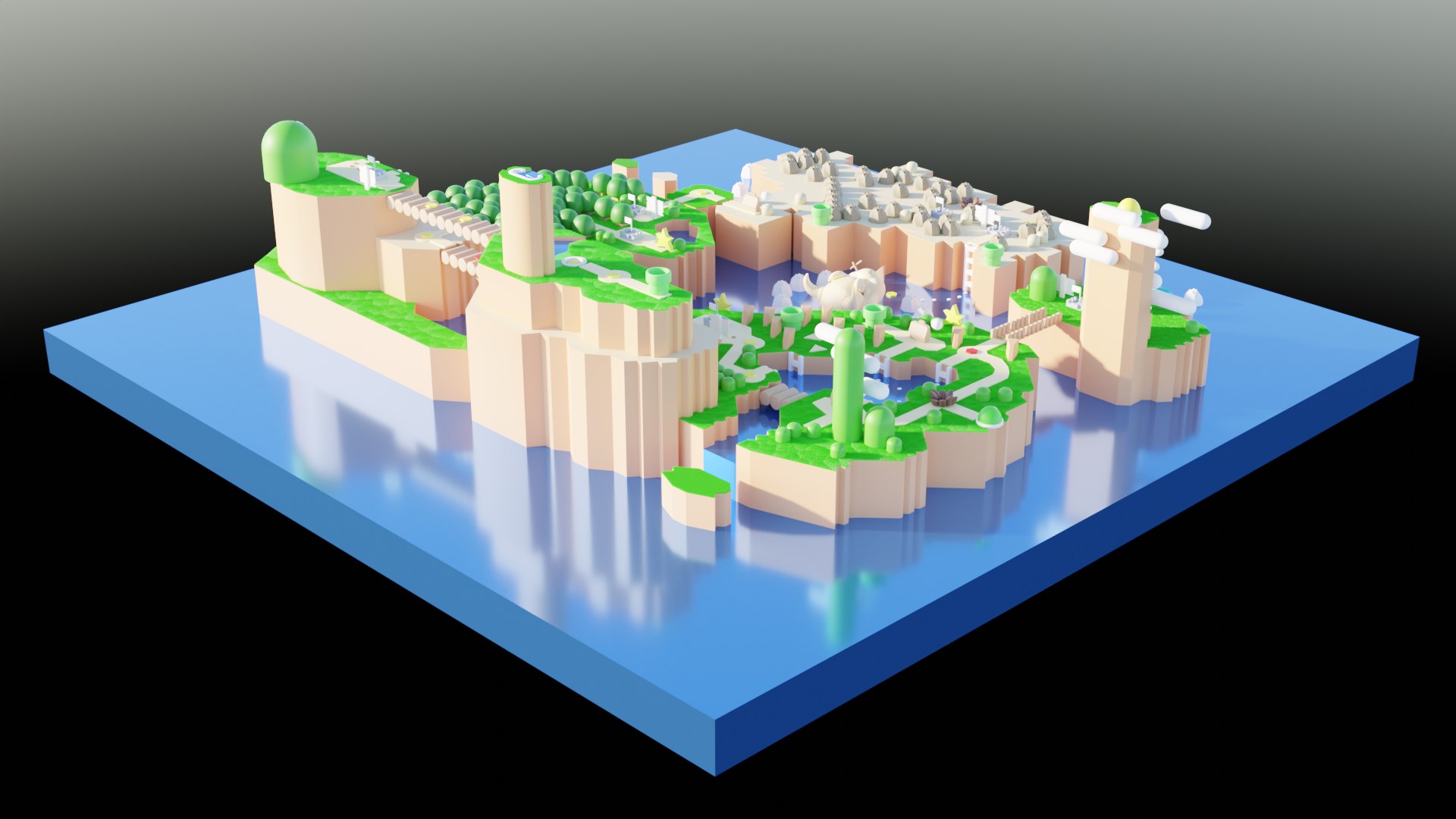 3D Super Mario World Map Model - TurboSquid 1840904