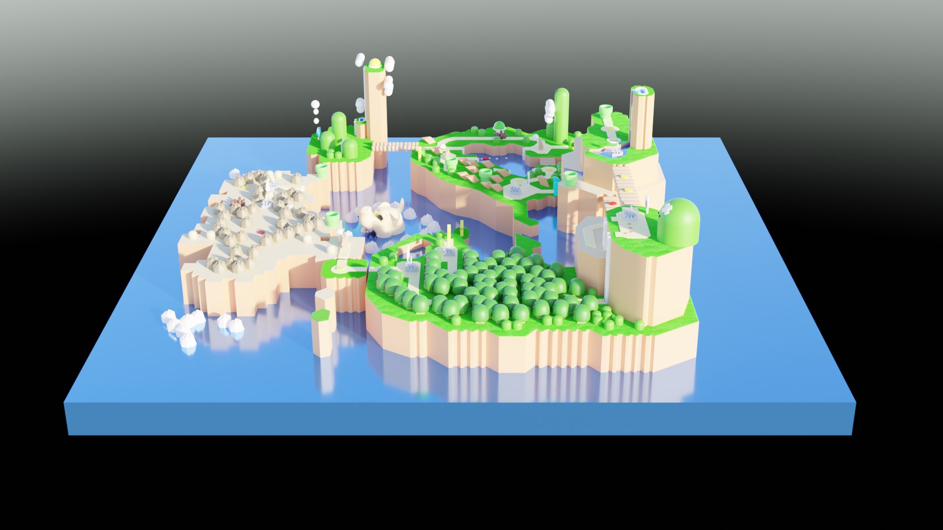 3D Super Mario World Map Model - TurboSquid 1840904