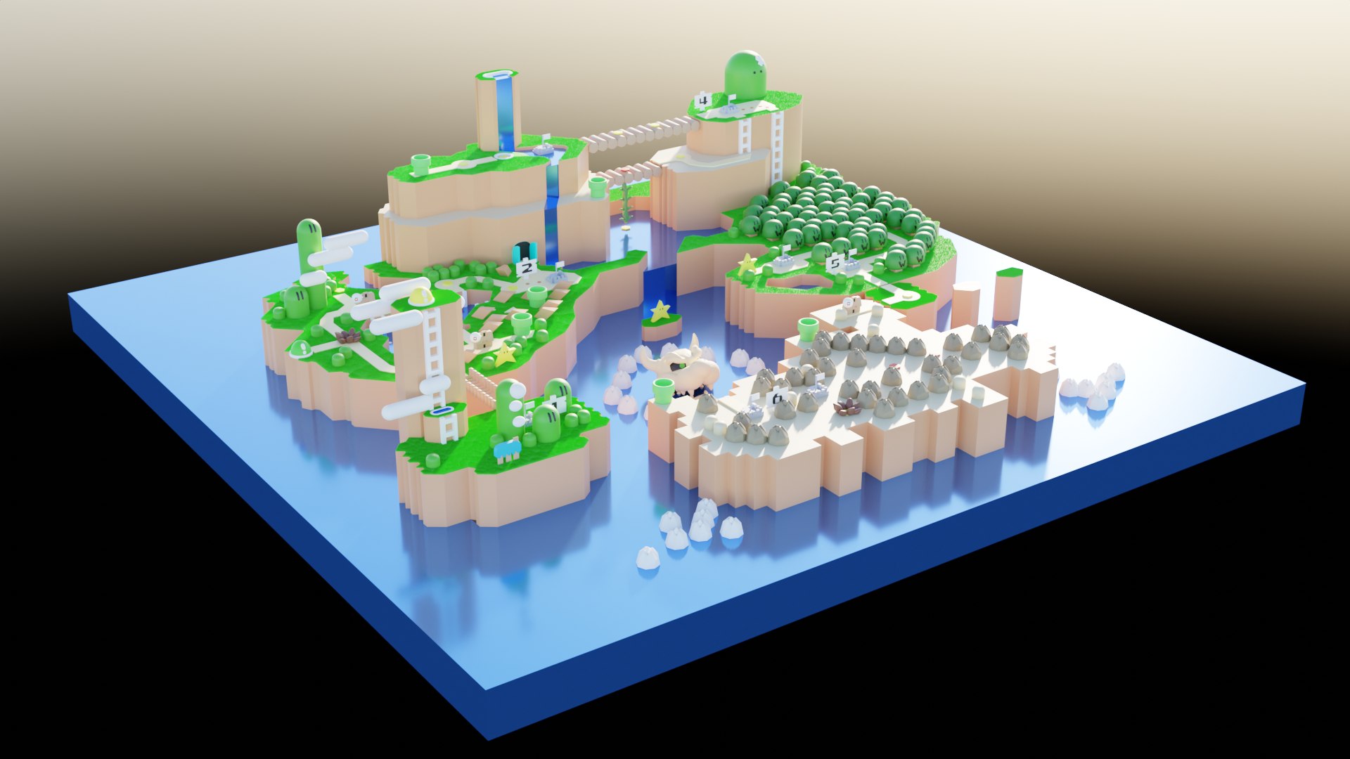 3D Super Mario World Map Model - TurboSquid 1840904