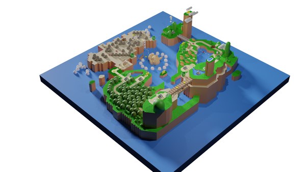 modelo 3d Mapa mundial de Super Mario - TurboSquid 1840904
