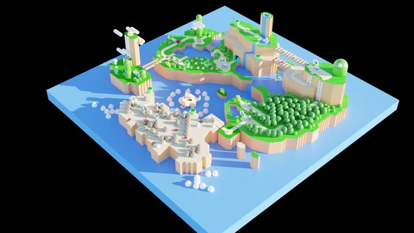 modelo 3d Mapa mundial de Super Mario - TurboSquid 1840904