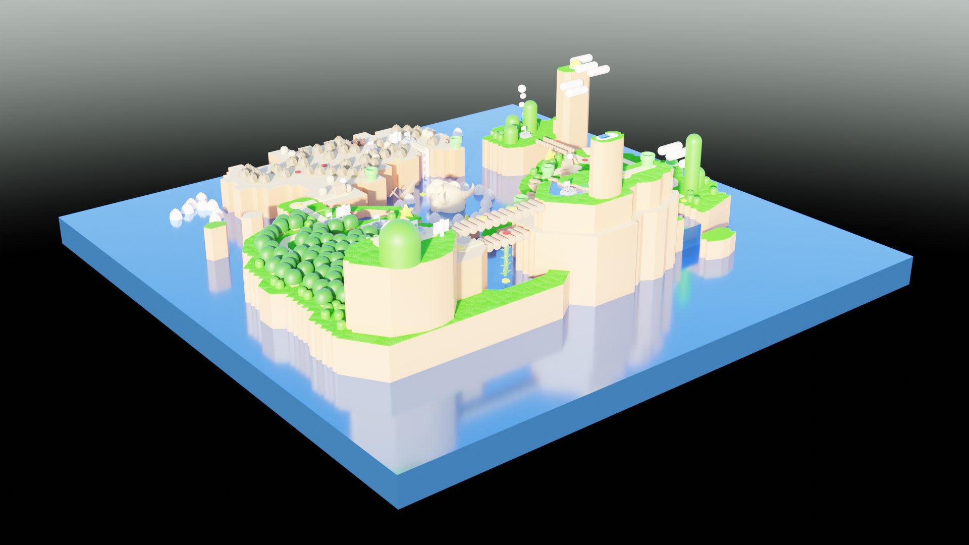 3D Super Mario World Map Model - TurboSquid 1840904