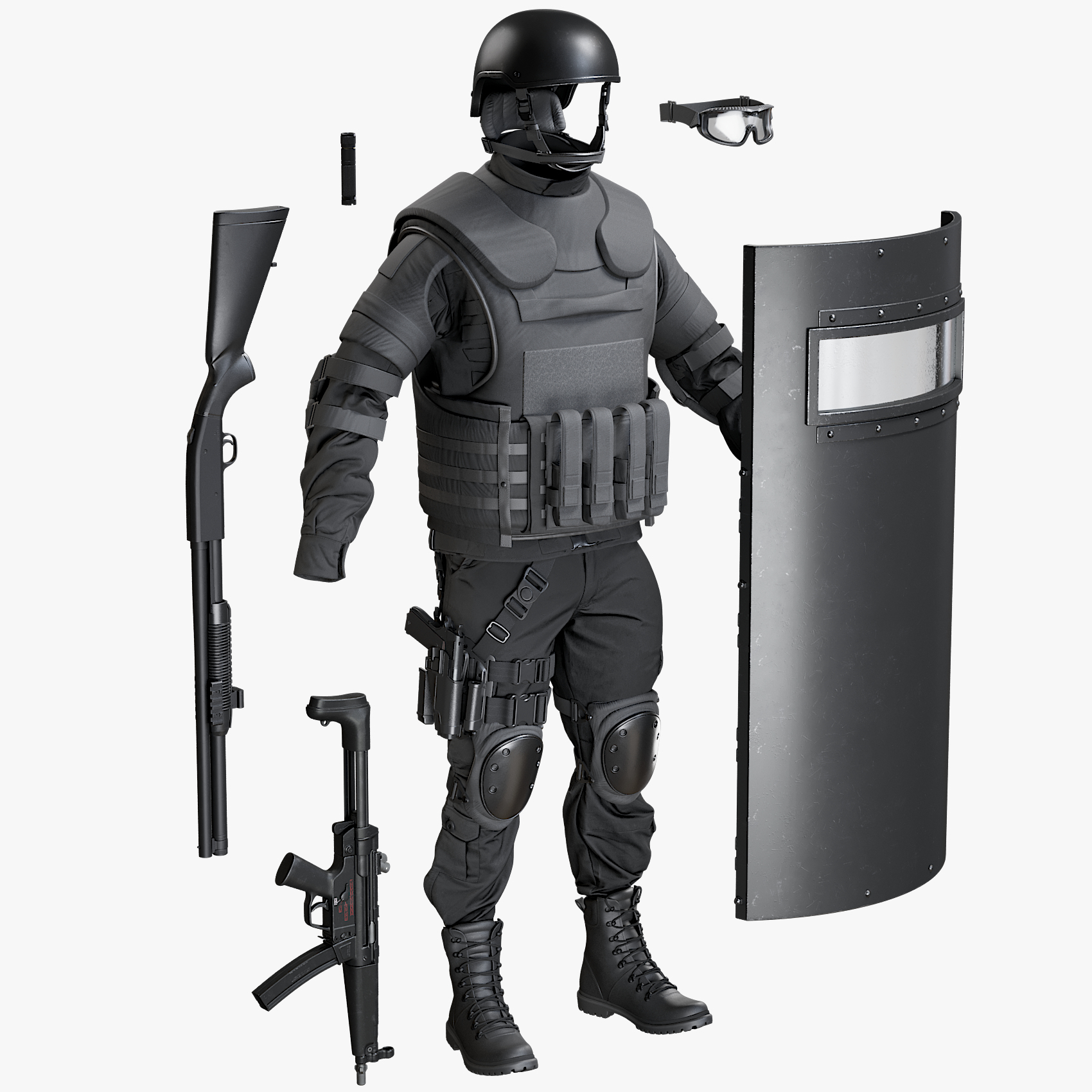 3D uniform swat equipment model - TurboSquid 1483039