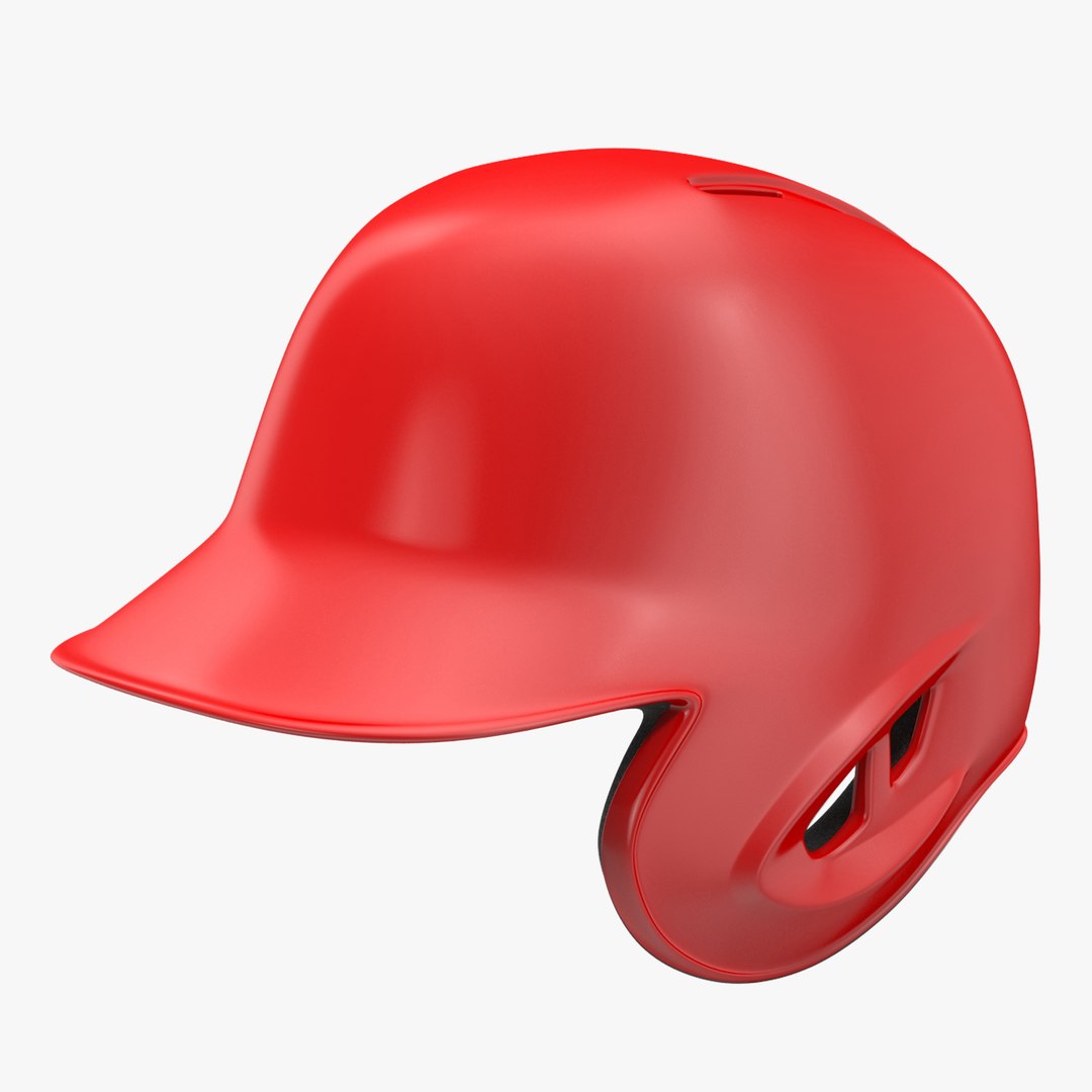 3d baseball helmet red 1