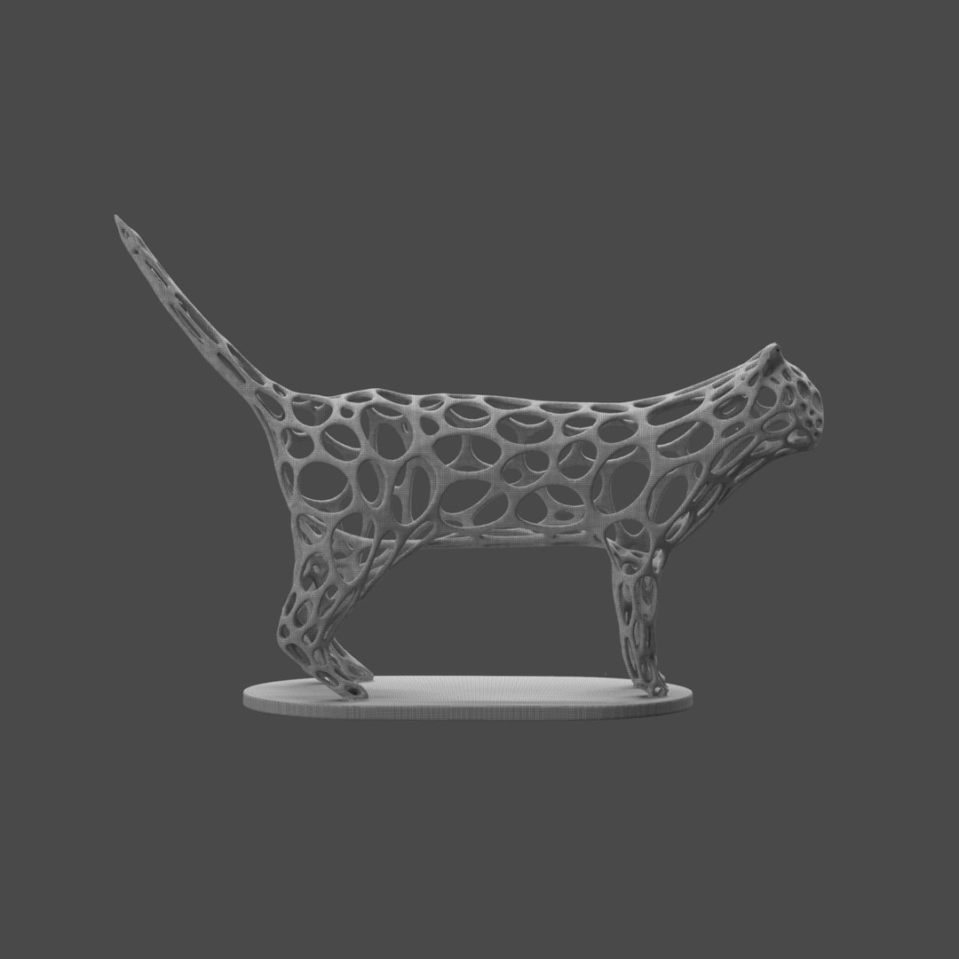 3D wireframe cat - TurboSquid 1561639