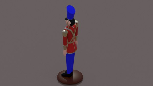 3d wooden toy soldier model