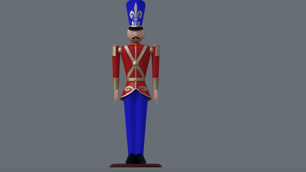 3d wooden toy soldier model