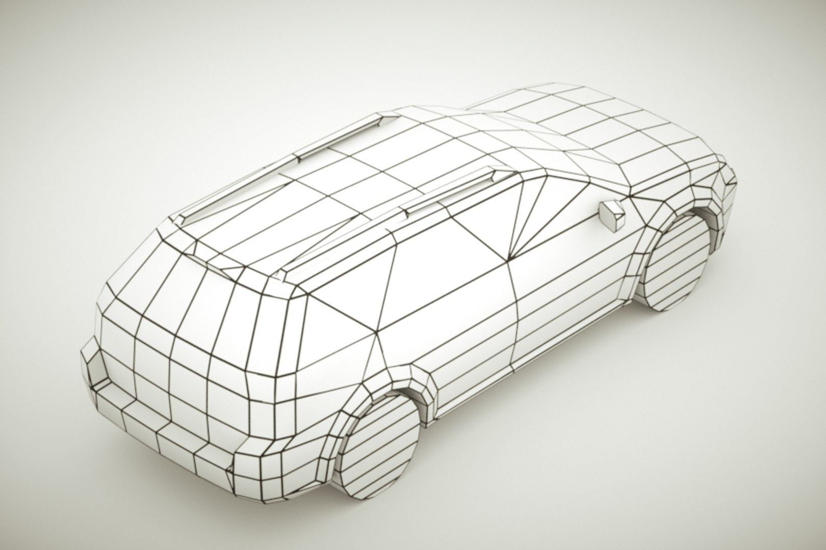 3d model of generic wagon v1 color