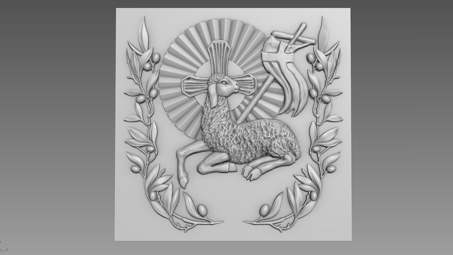 3D Model Lamb Bas-relief - TurboSquid 2110443