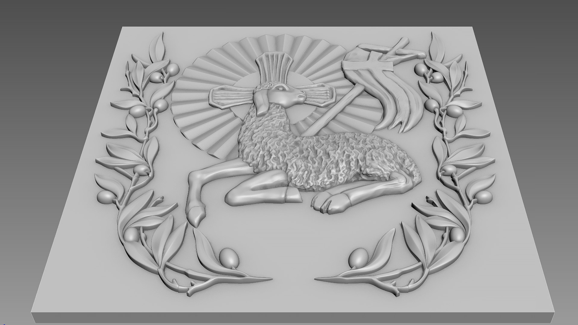 3D Model Lamb Bas-relief - TurboSquid 2110443