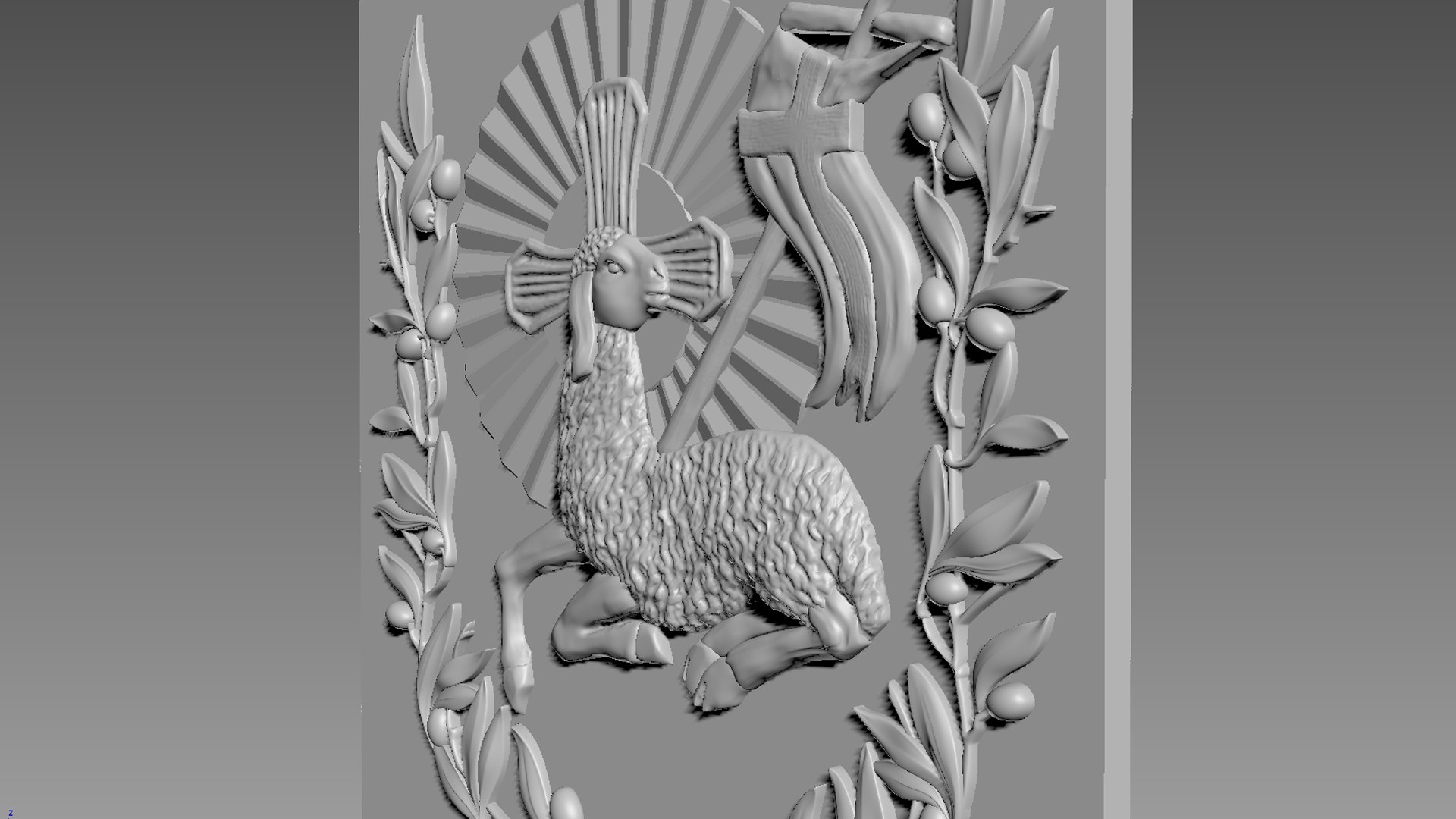 3D Model Lamb Bas-relief - TurboSquid 2110443