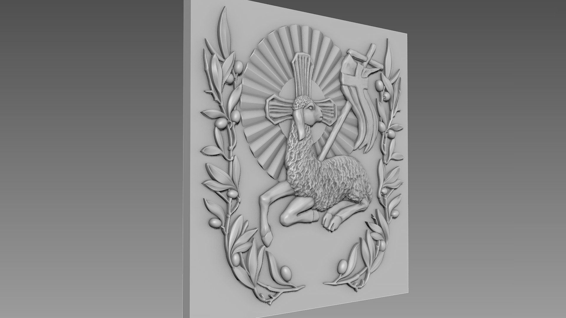 3D Model Lamb Bas-relief - TurboSquid 2110443