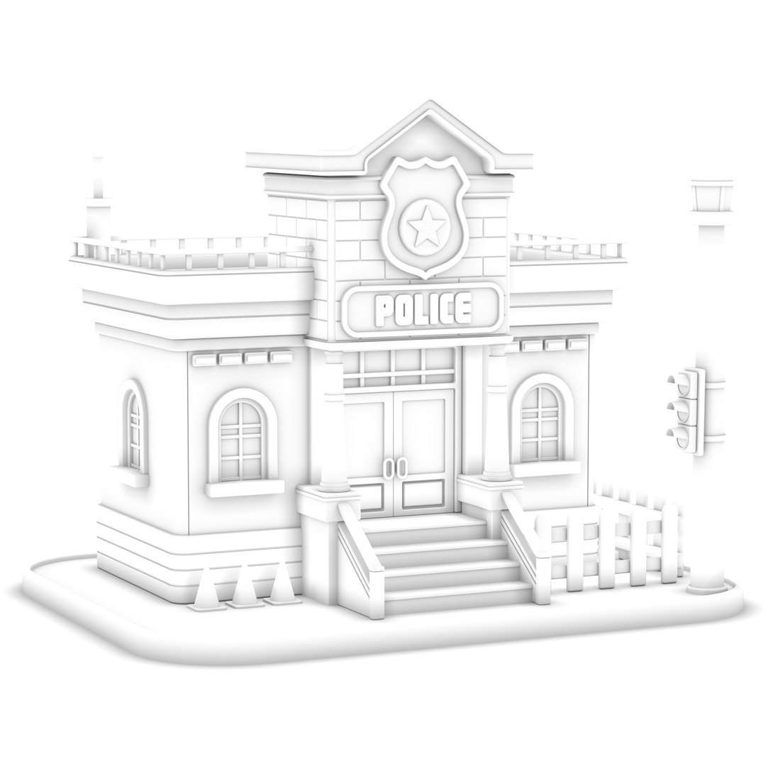 3D Minimal Police Station 01 Model - TurboSquid 2212450