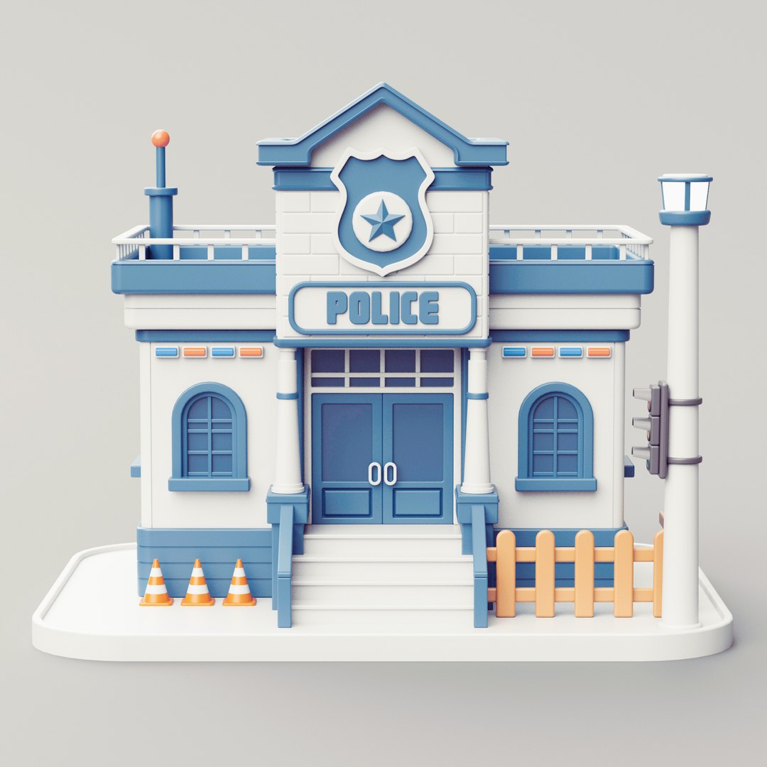 3D Minimal Police Station 01 Model - TurboSquid 2212450