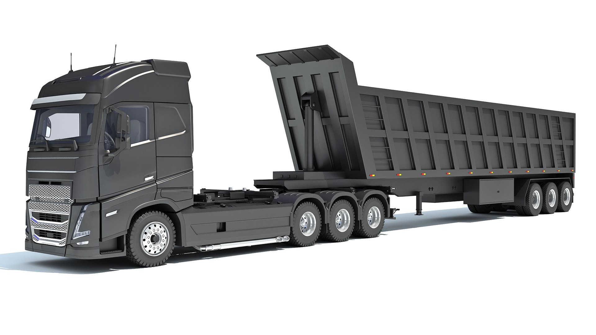 Truck With Tipper Trailer 3D Model - TurboSquid 1902936