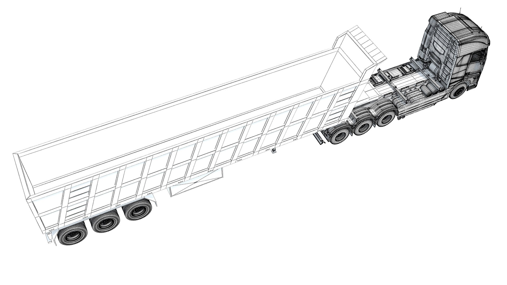 Truck With Tipper Trailer 3D Model - TurboSquid 1902936