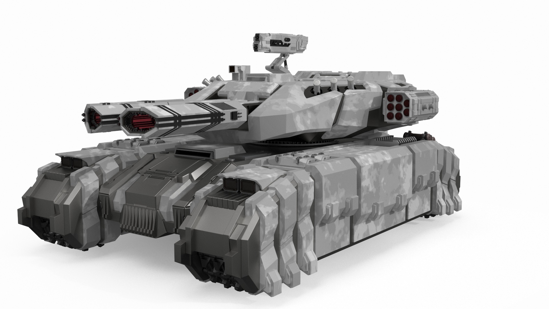 Futuristic Heavy Tank Winter Khaki Rigged 3D Model - TurboSquid 2280246