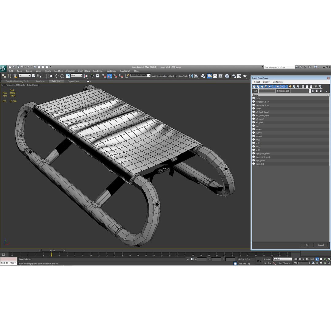 snow sled 2 3d model