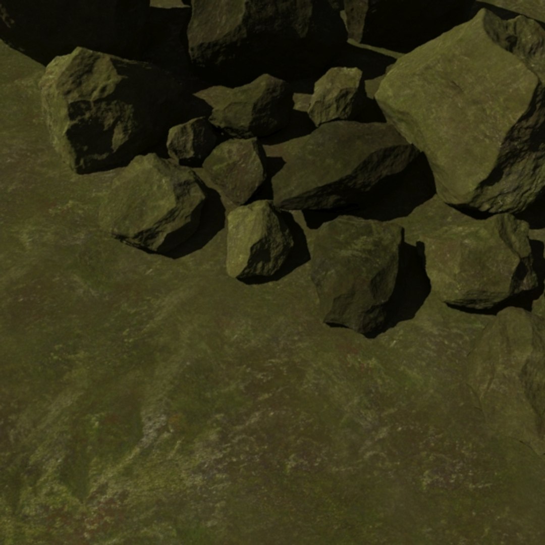 jagged rocks stones - 3d max