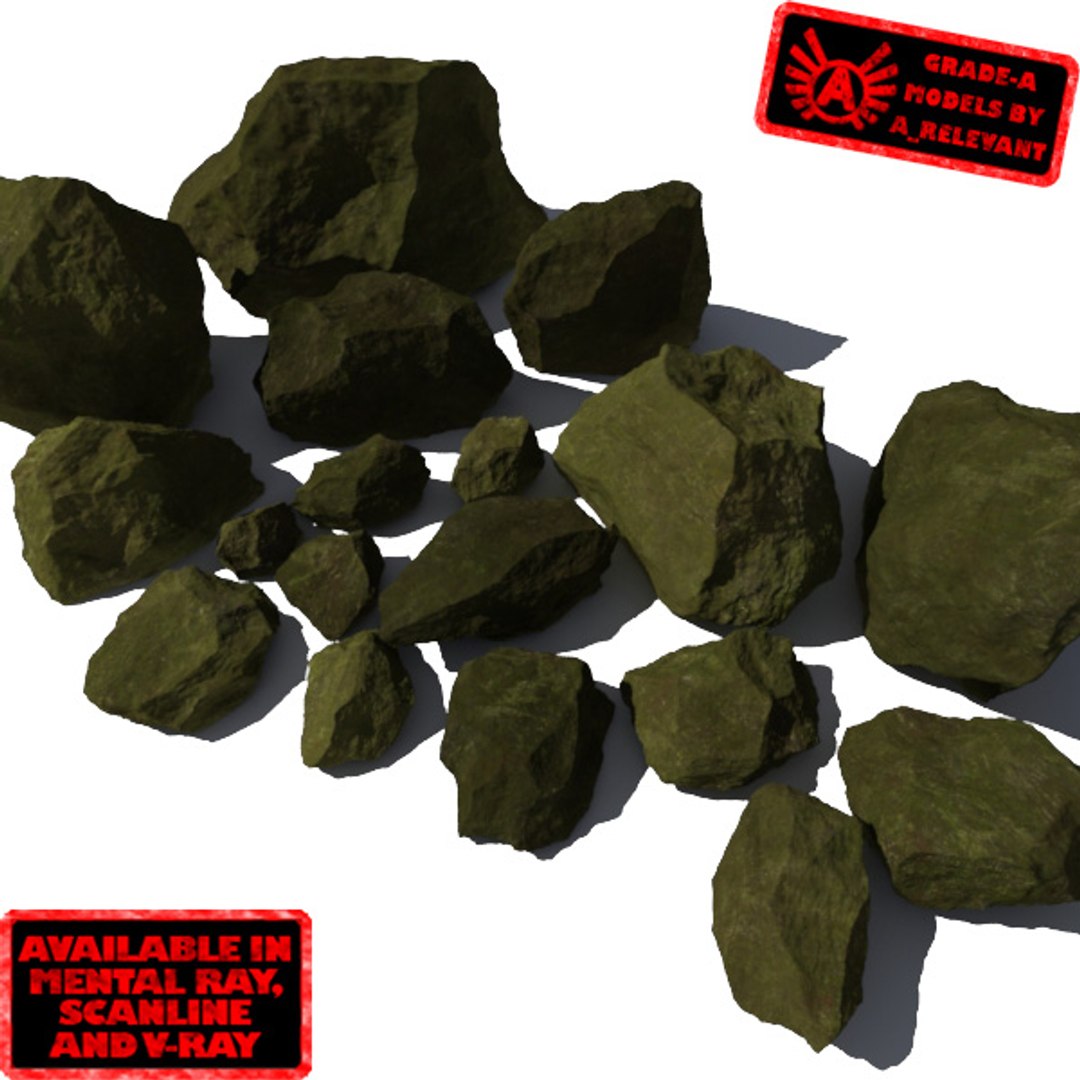 jagged rocks stones - 3d max