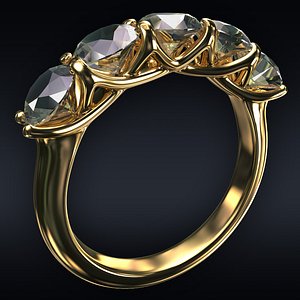 3d diamond ring model