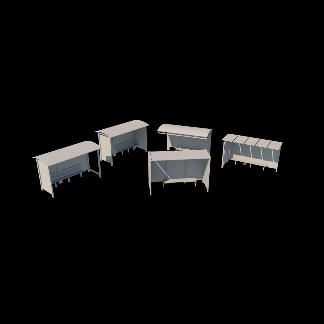 Bus Stop Low-poly 3D Model 3D - TurboSquid 2334415