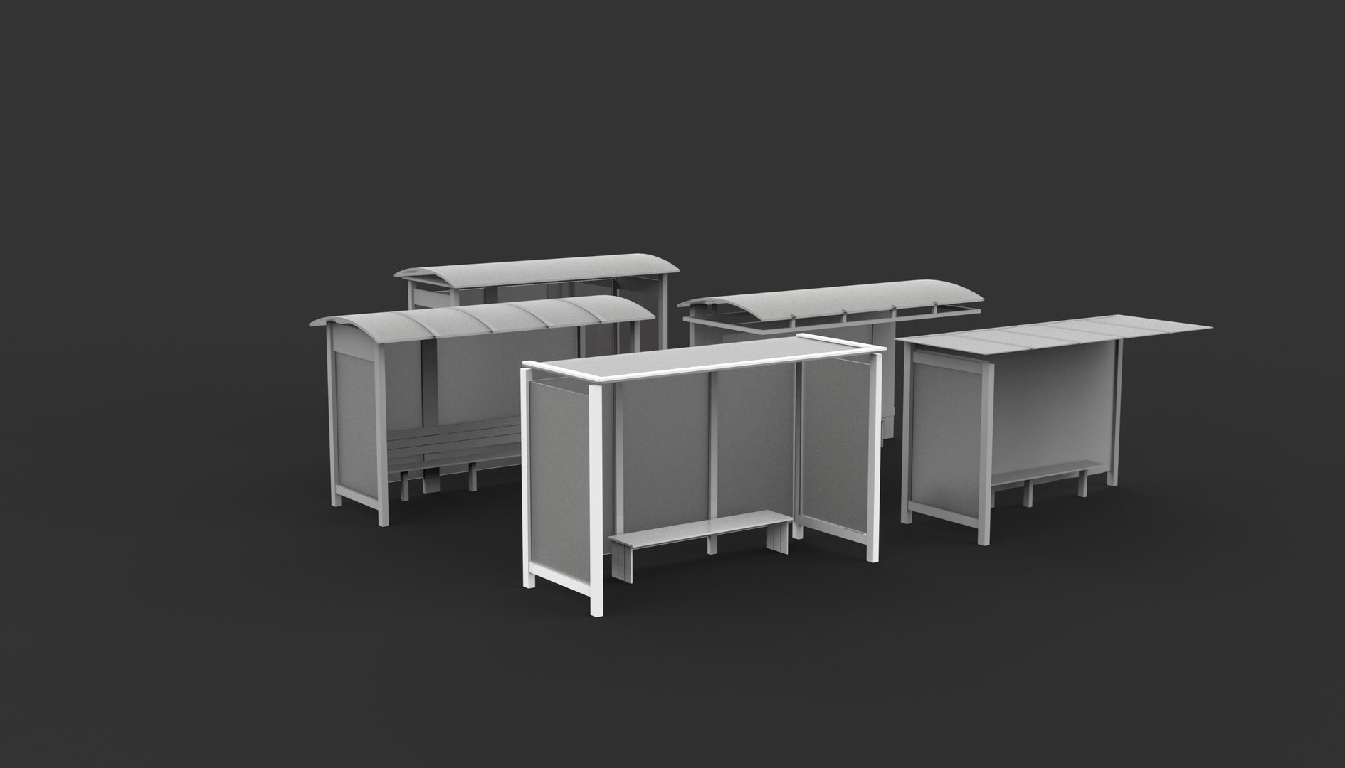 Bus Stop Low-poly 3D Model 3D - TurboSquid 2334415