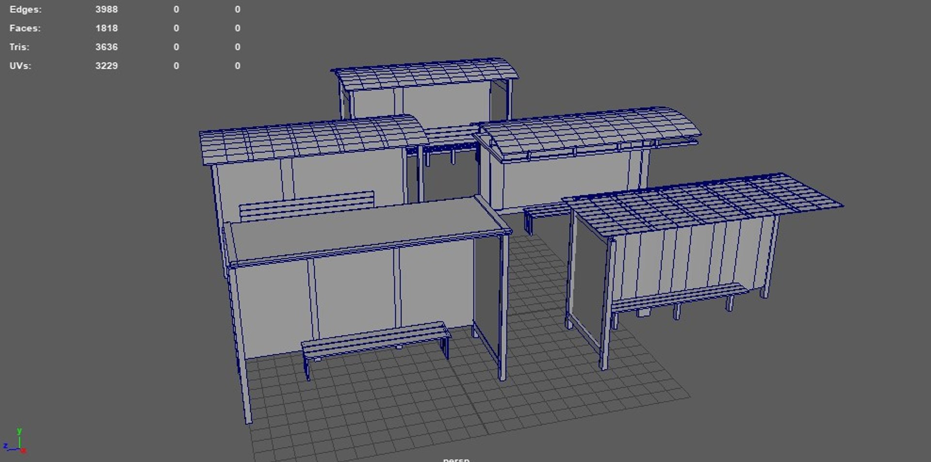 Bus Stop Low-poly 3D Model 3D - TurboSquid 2334415