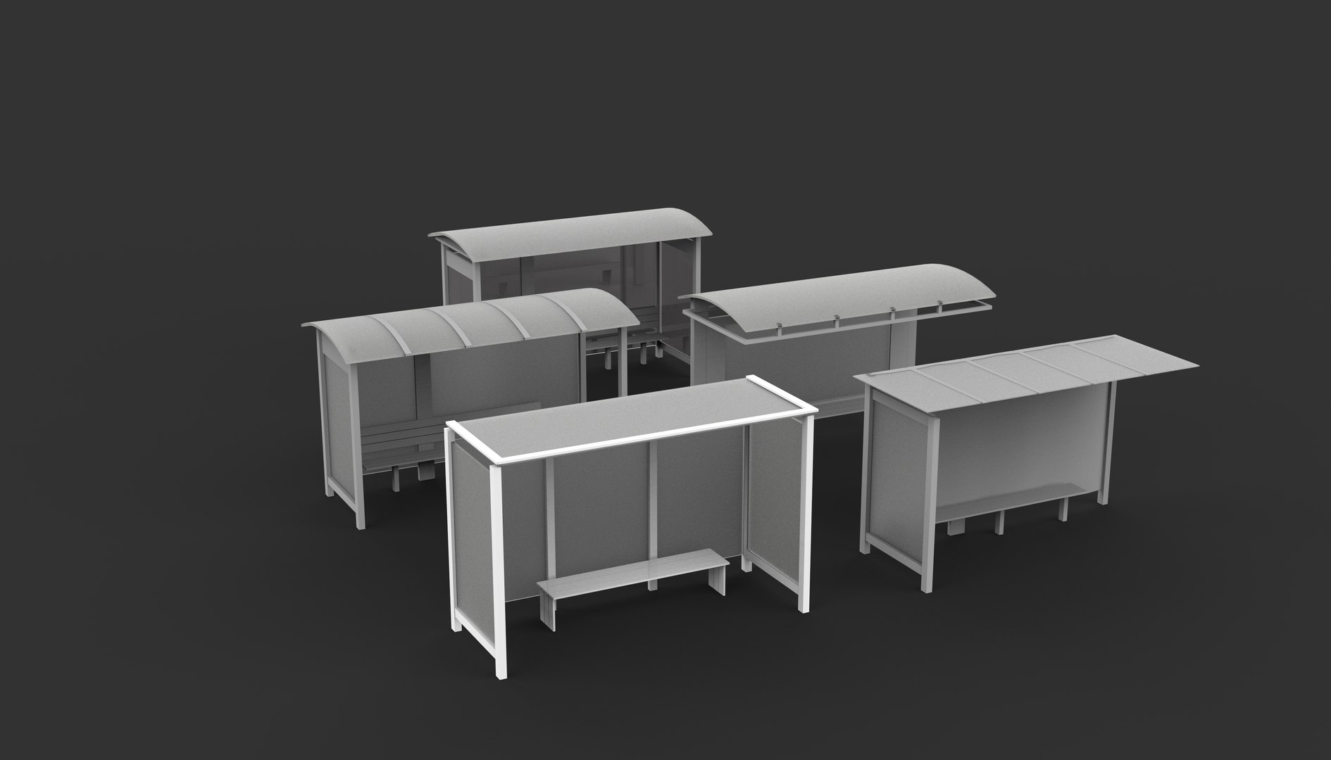 Bus Stop Low-poly 3D Model 3D - TurboSquid 2334415