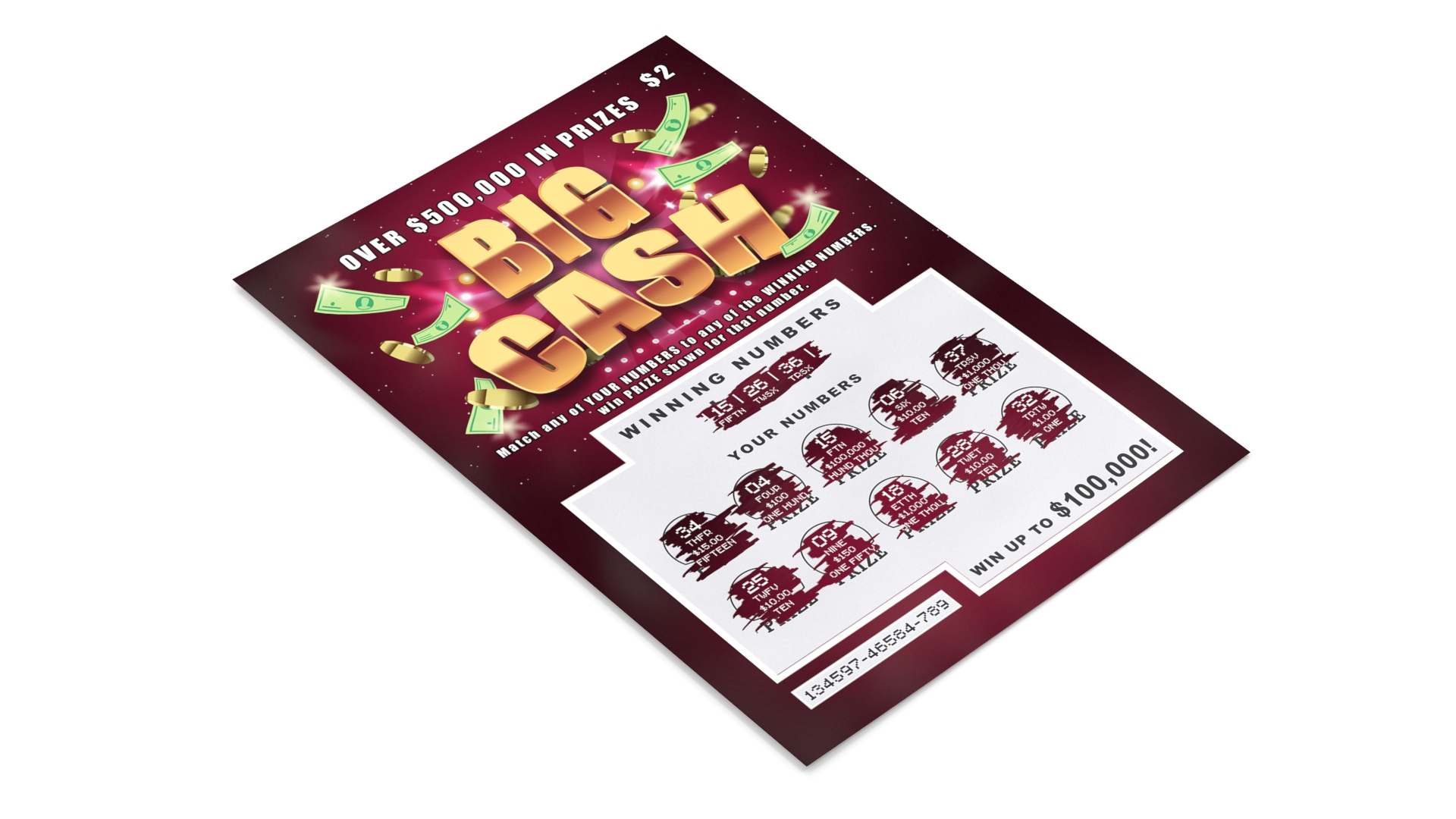 3D Big Cash Scratching Card With Erased Layer - TurboSquid 2115691