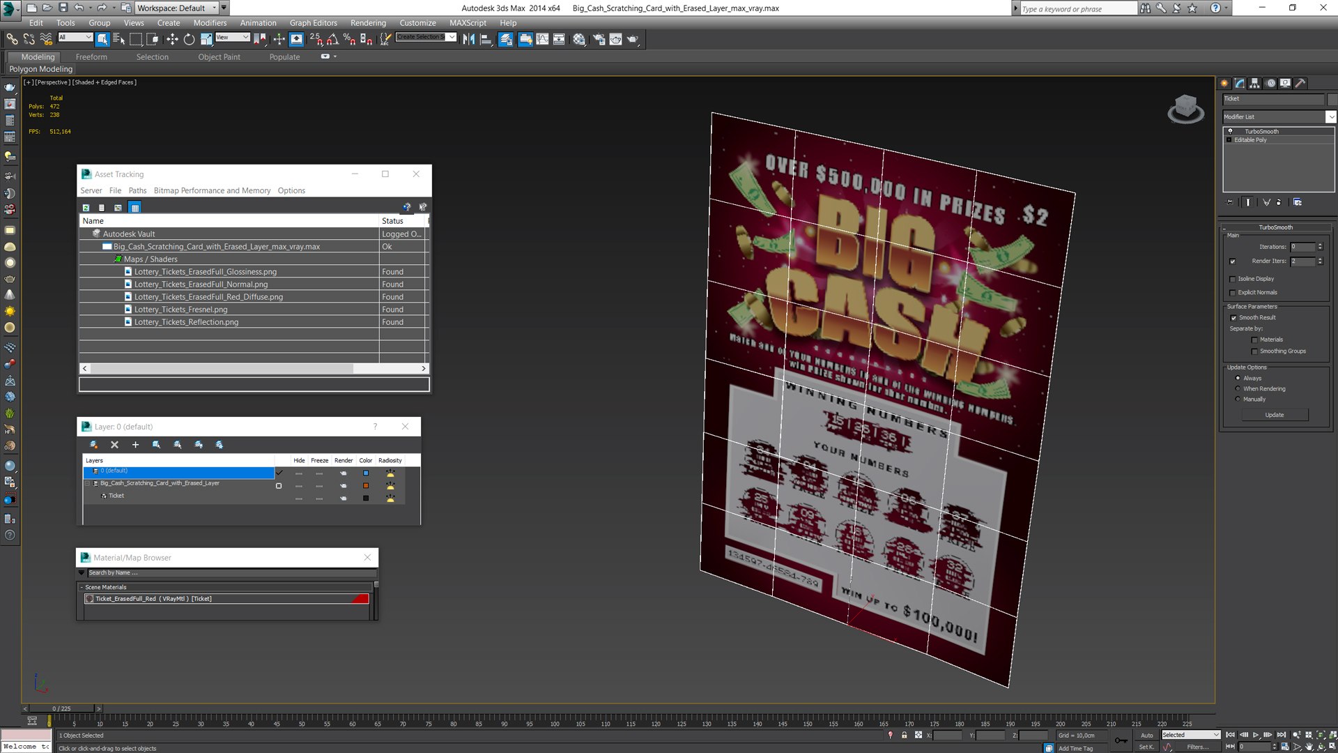 3D Big Cash Scratching Card With Erased Layer - TurboSquid 2115691