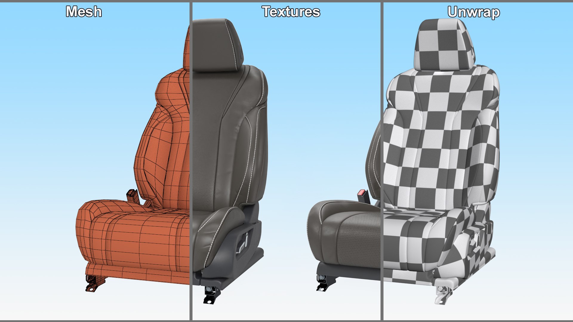 Car Driver Seat in Black Leather 3D model - TurboSquid 2161836