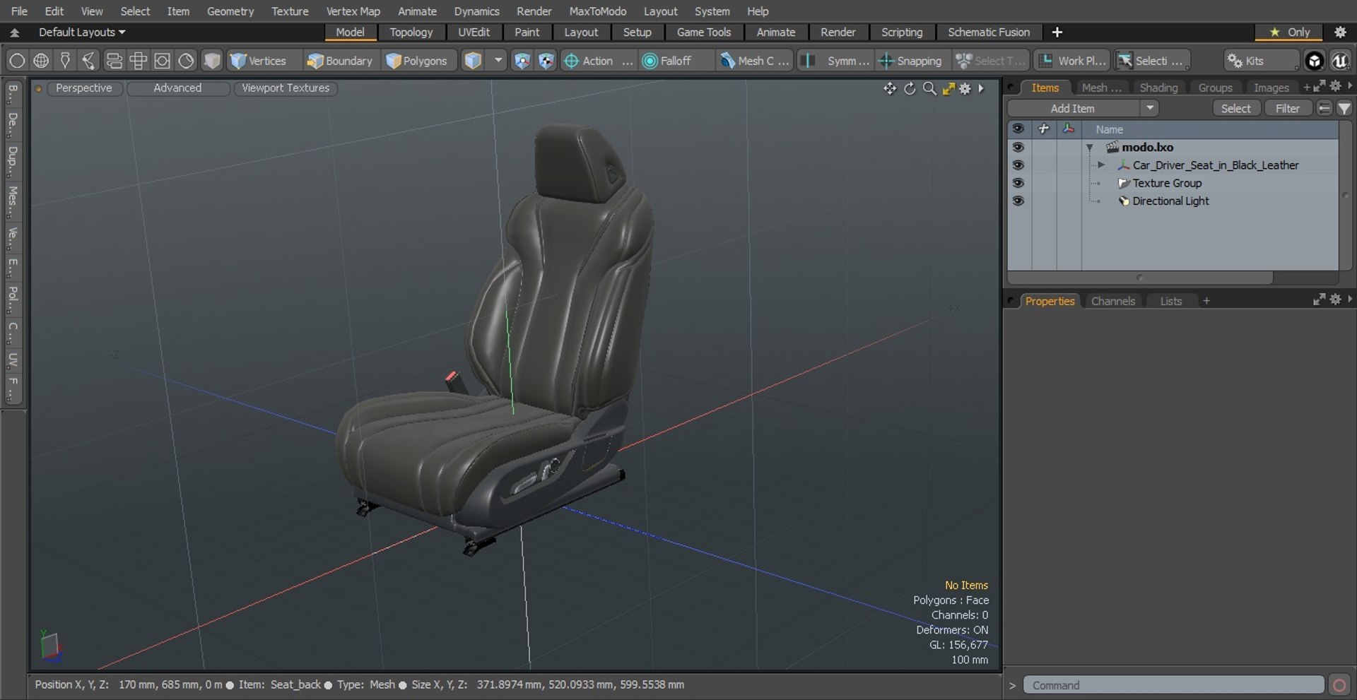 Car Driver Seat in Black Leather 3D model - TurboSquid 2161836