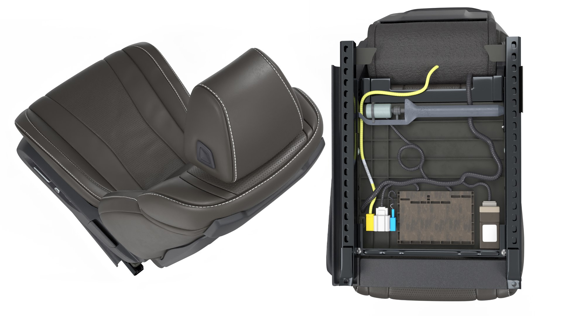 Car Driver Seat in Black Leather 3D model - TurboSquid 2161836