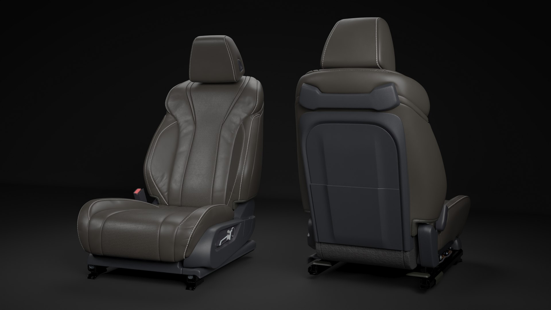 Car Driver Seat in Black Leather 3D model - TurboSquid 2161836