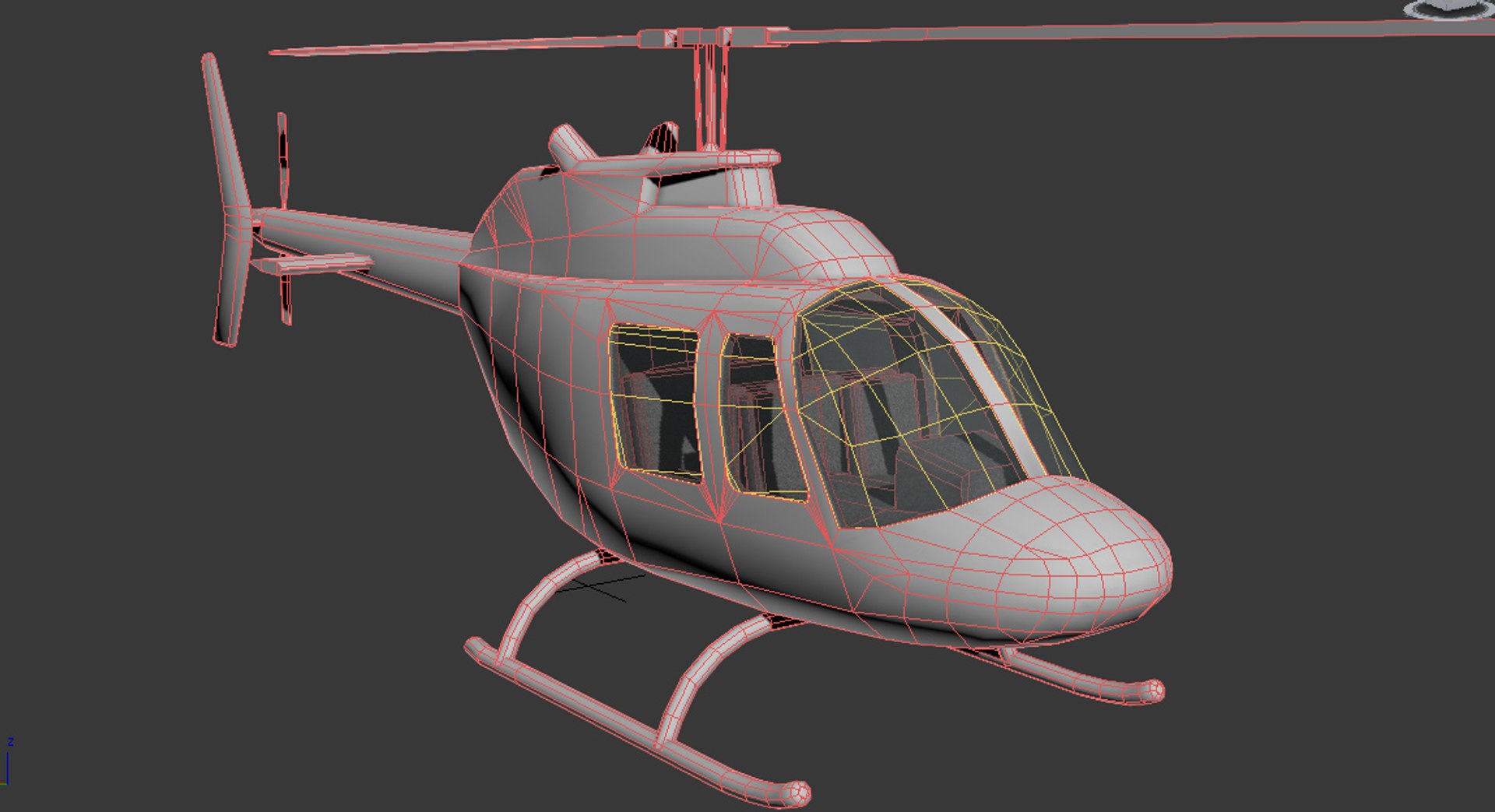 3d Model Helicopter Bell 206