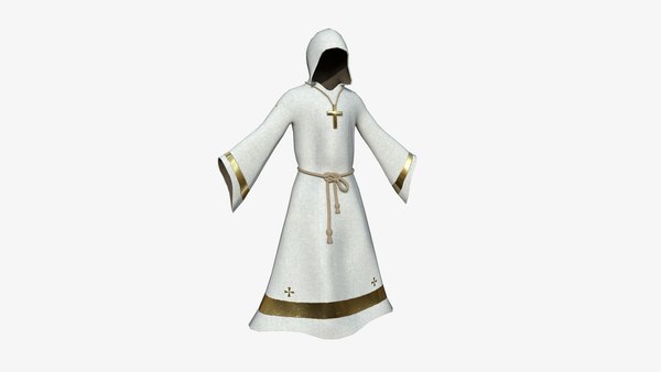 3D Priest Outfit A04 White Gold - Character Clothing Design ...