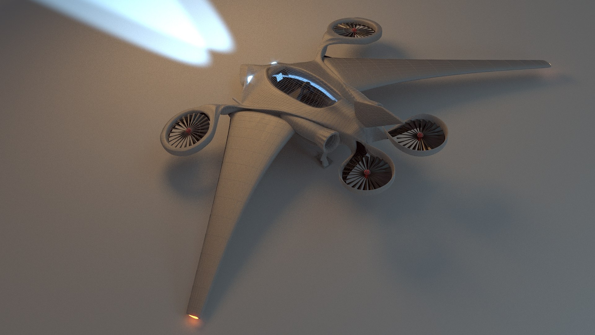 3d Model Futuristic Plane Jet