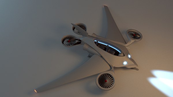 3d model futuristic plane jet