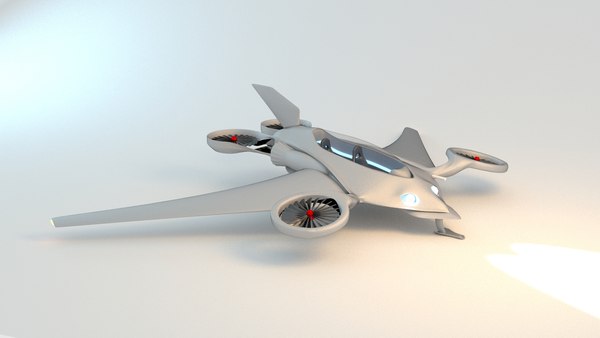 3d model futuristic plane jet