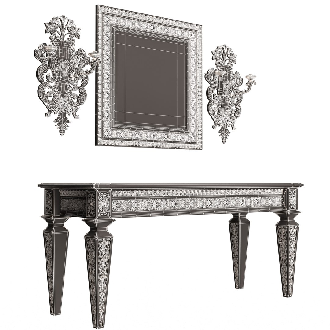 Classic Console Table 015 3D Model - TurboSquid 2326427
