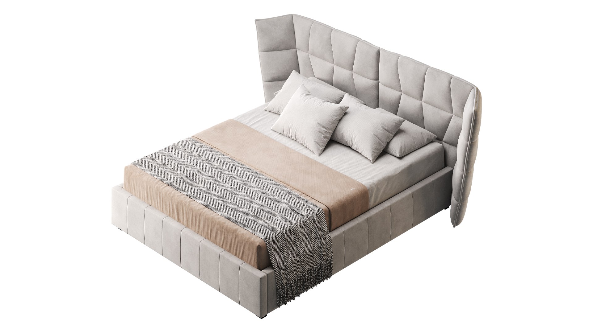 Bed Grey Husk Model - TurboSquid 2330543