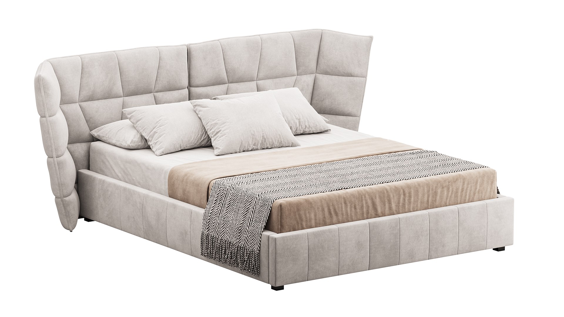Bed Grey Husk Model - TurboSquid 2330543