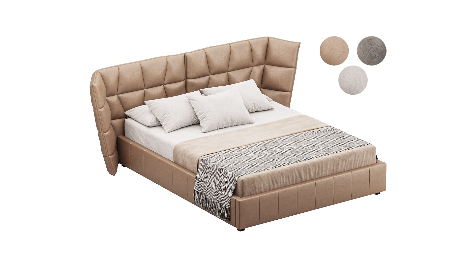 Bed Grey Husk Model - TurboSquid 2330543