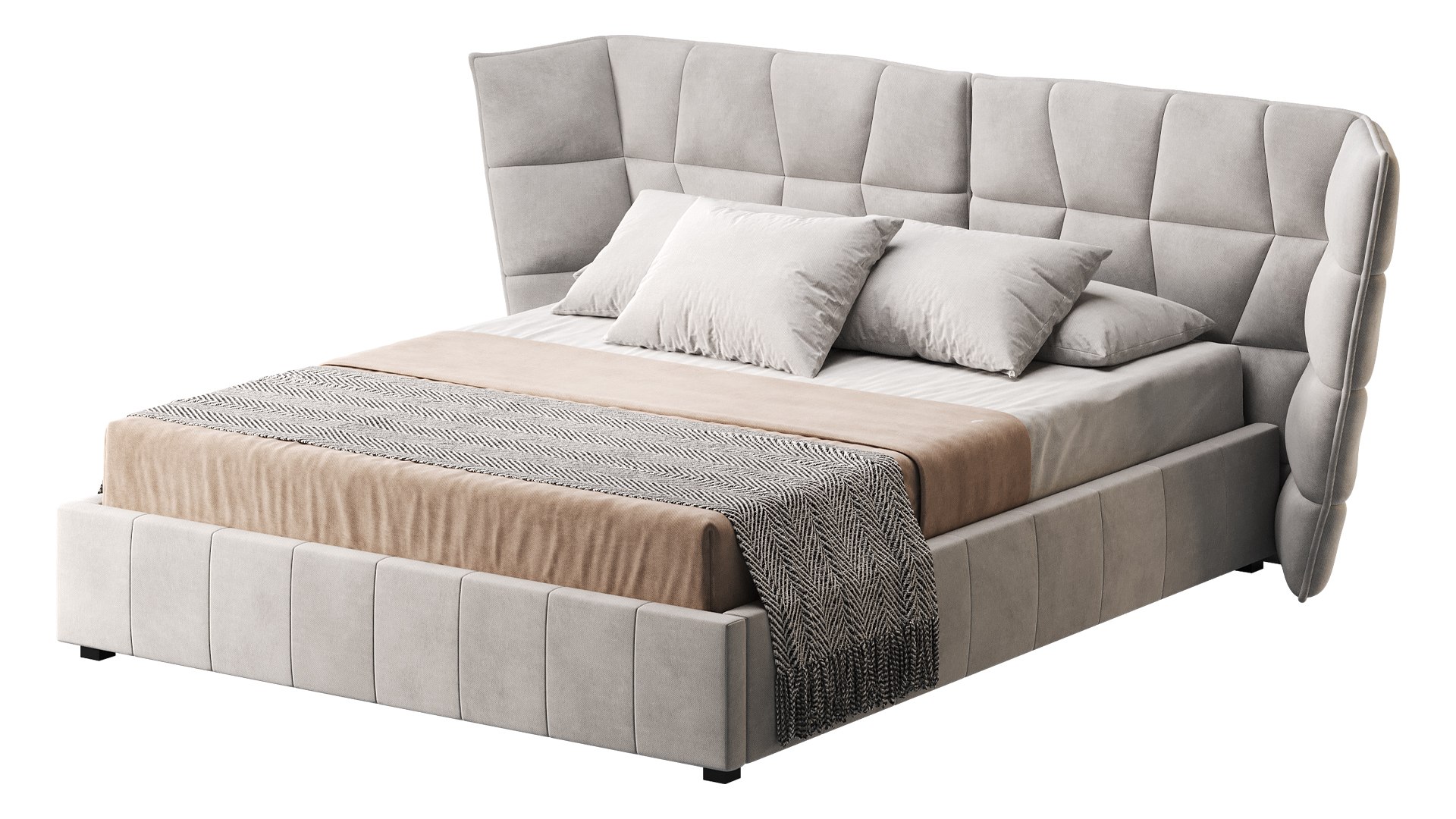 Bed Grey Husk Model - TurboSquid 2330543