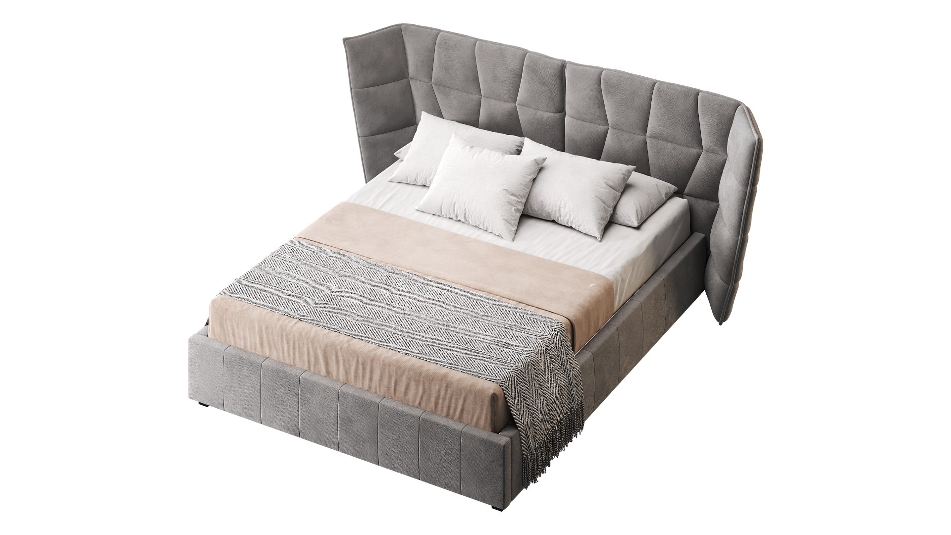 Bed Grey Husk Model - TurboSquid 2330543