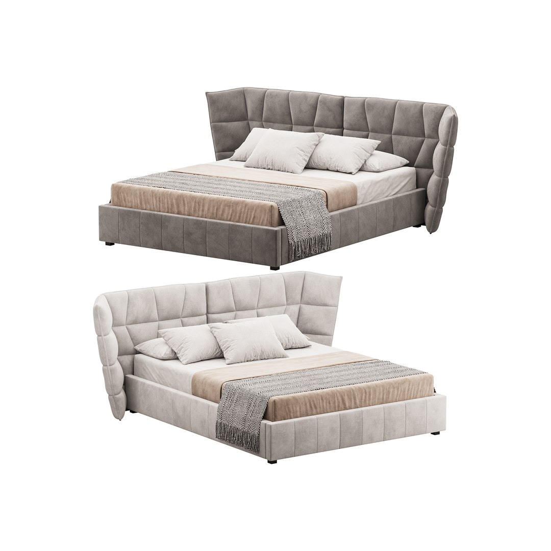 Bed Grey Husk Model - TurboSquid 2330543